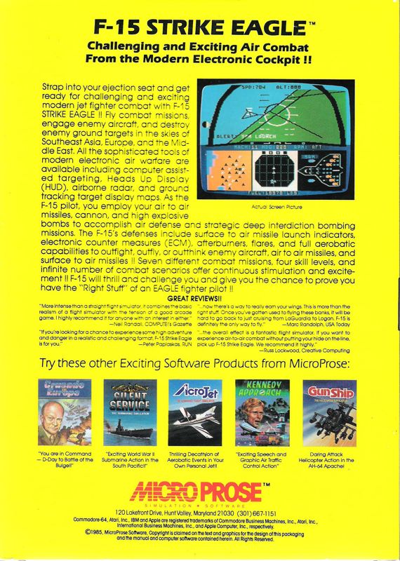F-15 Strike Eagle cover or packaging material - MobyGames