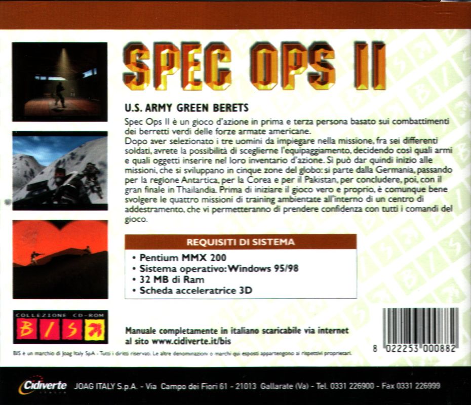 Spec Ops II: Green Berets cover or packaging material - MobyGames