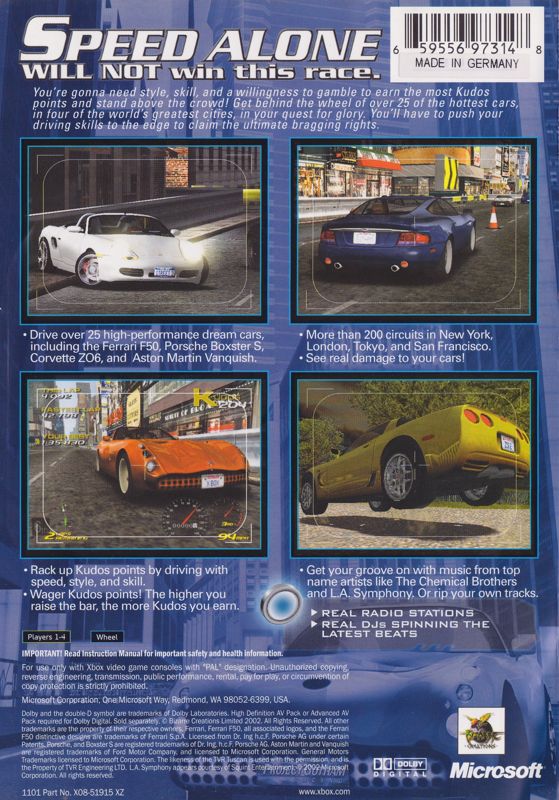 Project Gotham Racing cover or packaging material - MobyGames