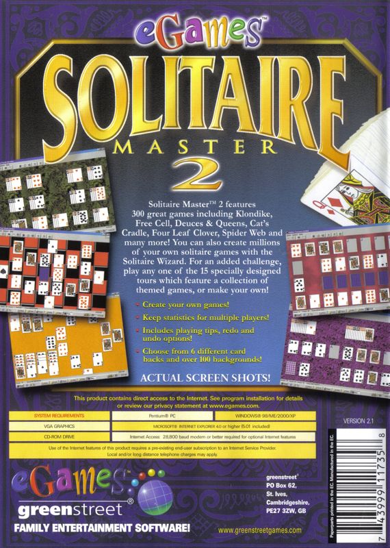 Solitaire Master 2 cover or packaging material - MobyGames