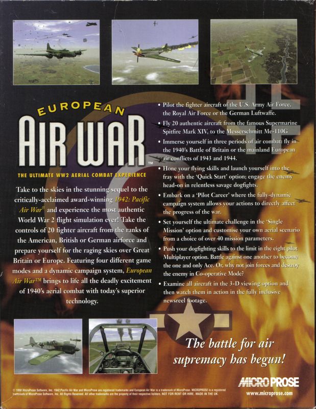 European Air War cover or packaging material - MobyGames