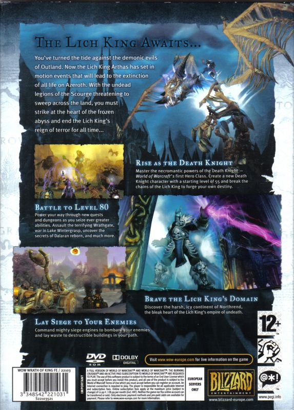 World of WarCraft: Wrath of the Lich King cover or packaging material ...