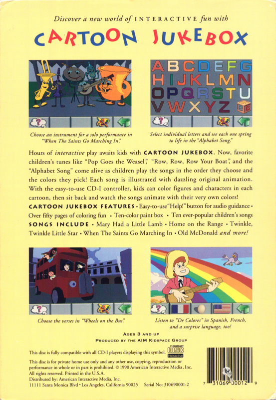 Cartoon Jukebox cover or packaging material - MobyGames