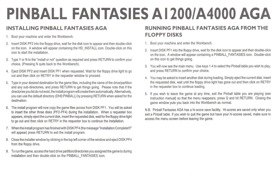 Pinball Fantasies cover or packaging material - MobyGames