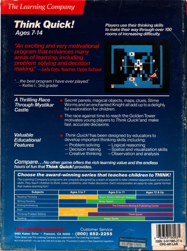 Think Quick! cover or packaging material - MobyGames