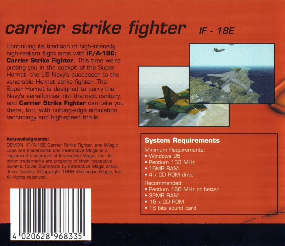 iF/A-18E Carrier Strike Fighter cover or packaging material - MobyGames