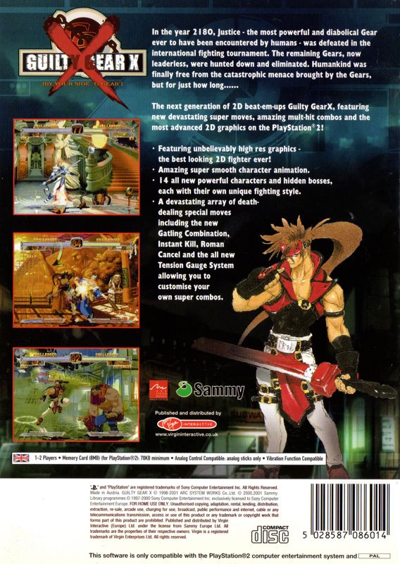 Guilty Gear X cover or packaging material - MobyGames