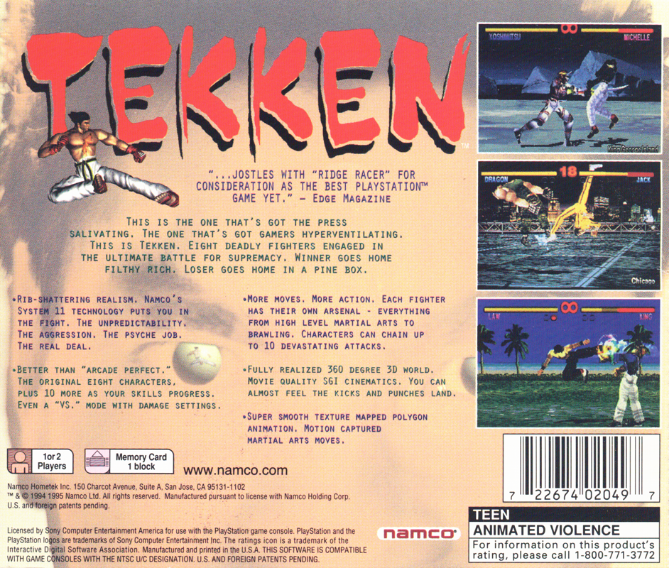 Tekken cover or packaging material - MobyGames