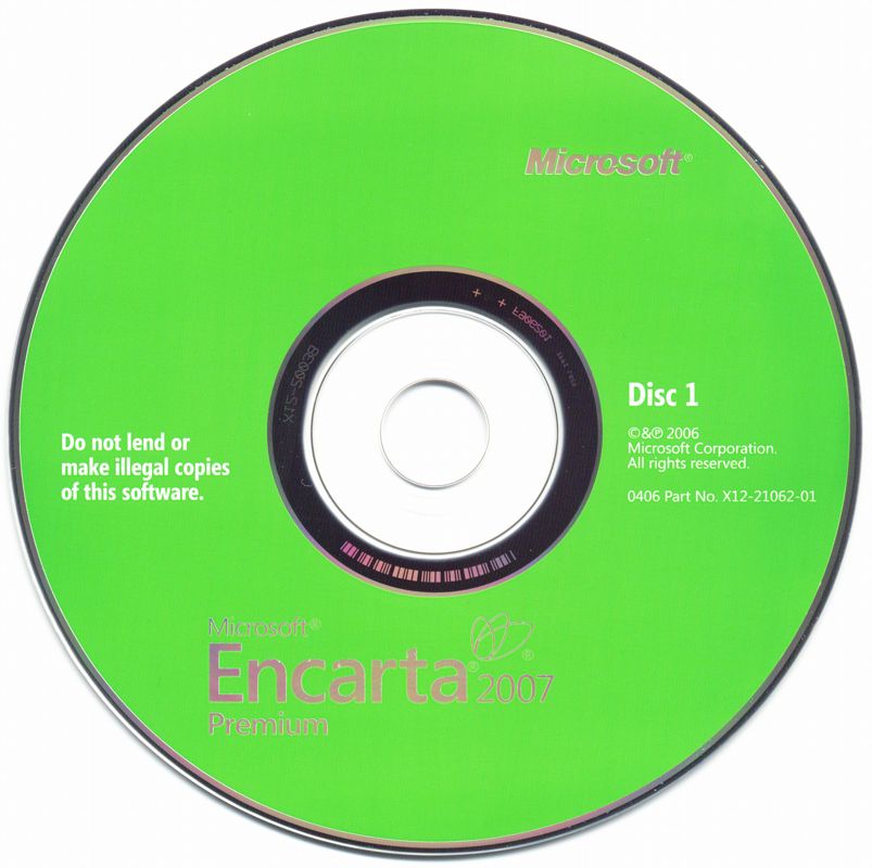 Microsoft Encarta (Included game) cover or packaging material - MobyGames
