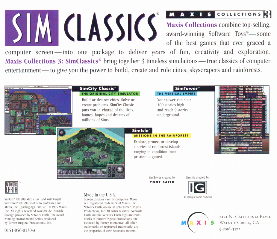 SimClassics: Maxis Collections 3 cover or packaging material - MobyGames
