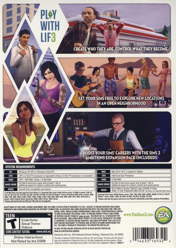 The Sims 3: Deluxe cover or packaging material - MobyGames