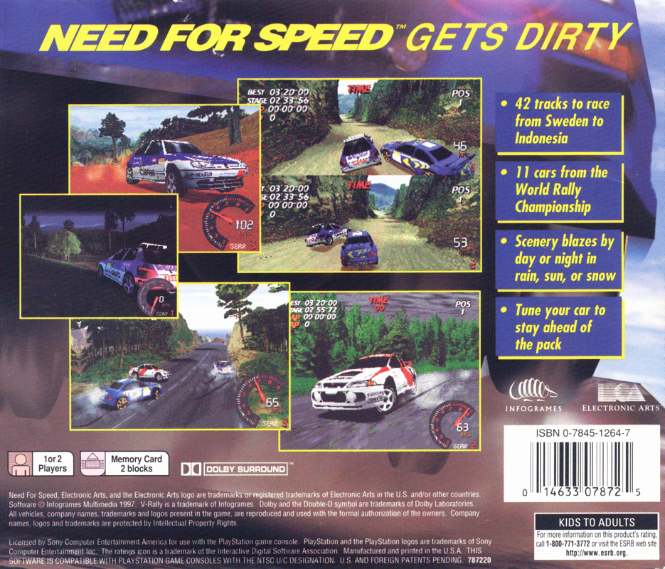 Need for Speed: V-Rally cover or packaging material - MobyGames