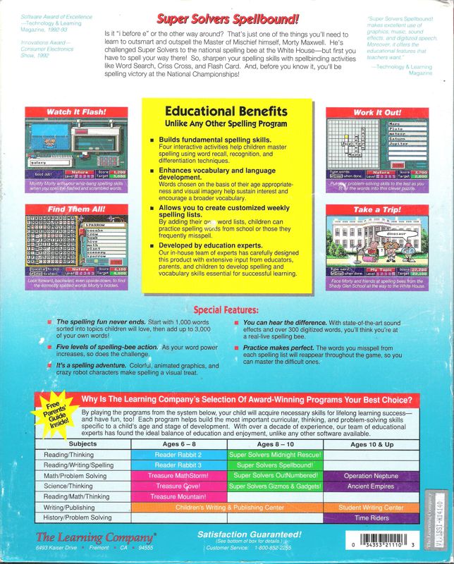 Super Solvers: Spellbound! cover or packaging material - MobyGames