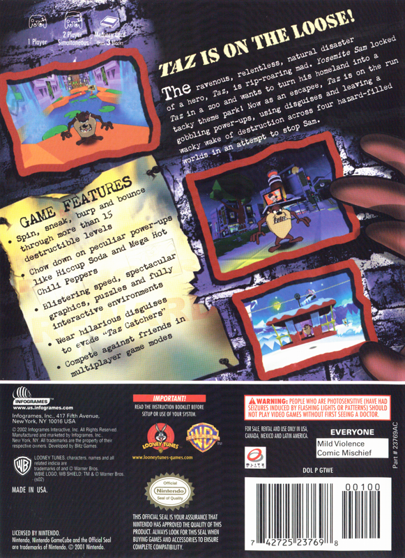 Taz: Wanted cover or packaging material - MobyGames