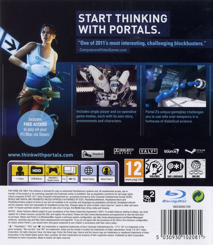 Portal 2 cover or packaging material - MobyGames