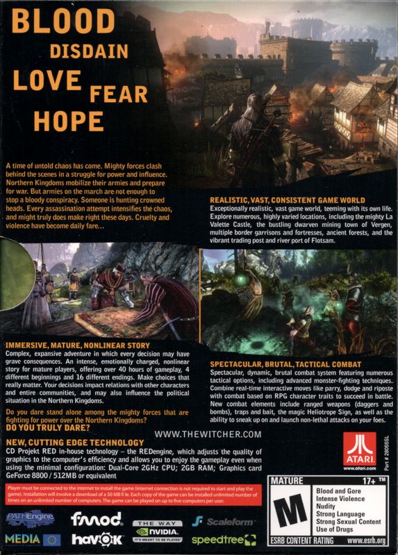 The Witcher 2: Assassins of Kings cover or packaging material - MobyGames
