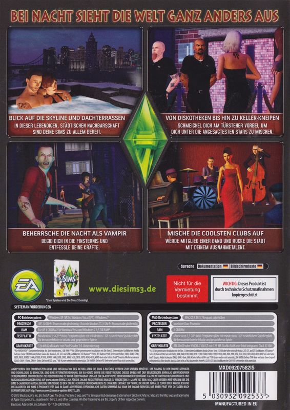 The Sims 3: Late Night cover or packaging material - MobyGames