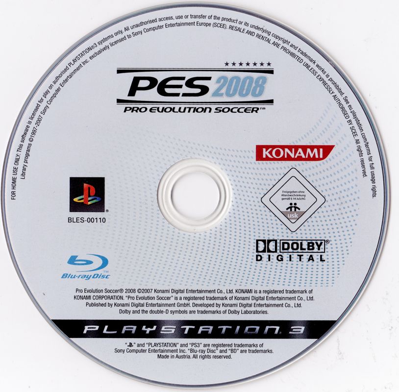 PES 2008: Pro Evolution Soccer cover or packaging material - MobyGames