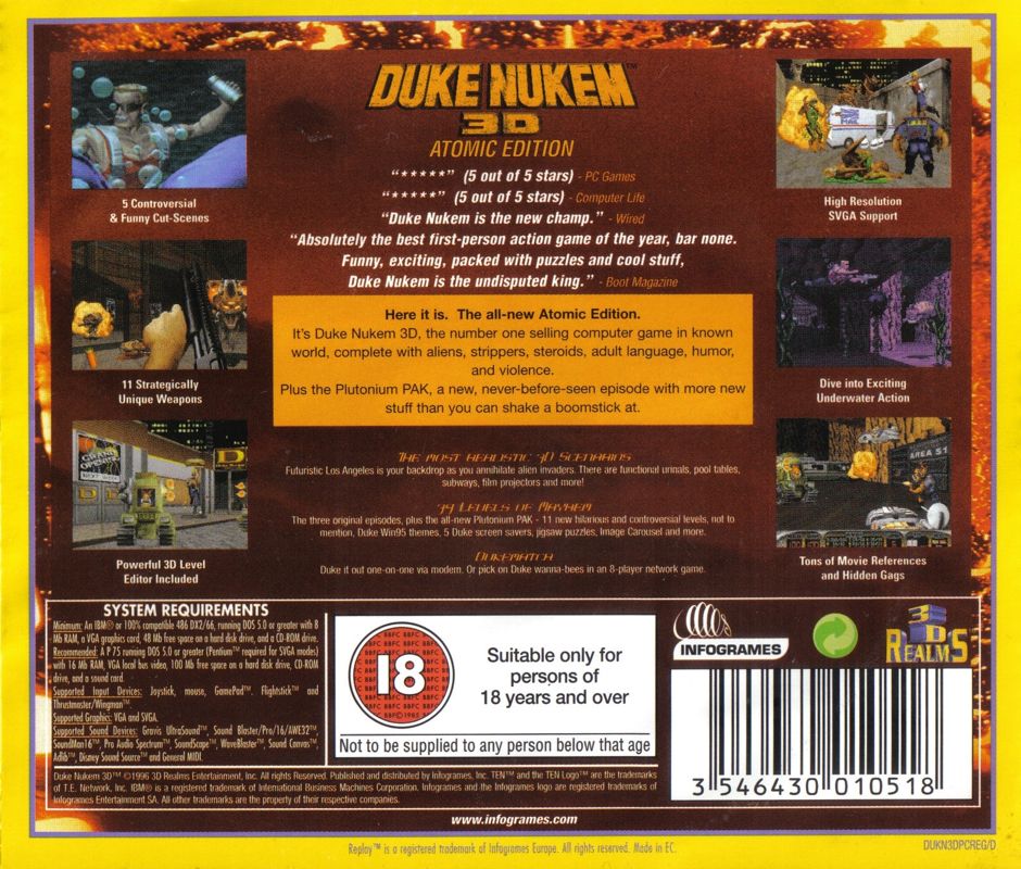 Duke Nukem 3D: Atomic Edition cover or packaging material - MobyGames