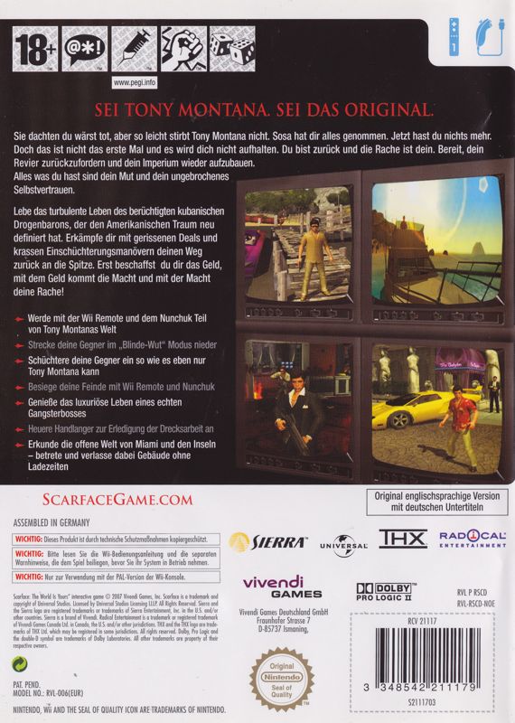 Scarface: The World Is Yours cover or packaging material - MobyGames