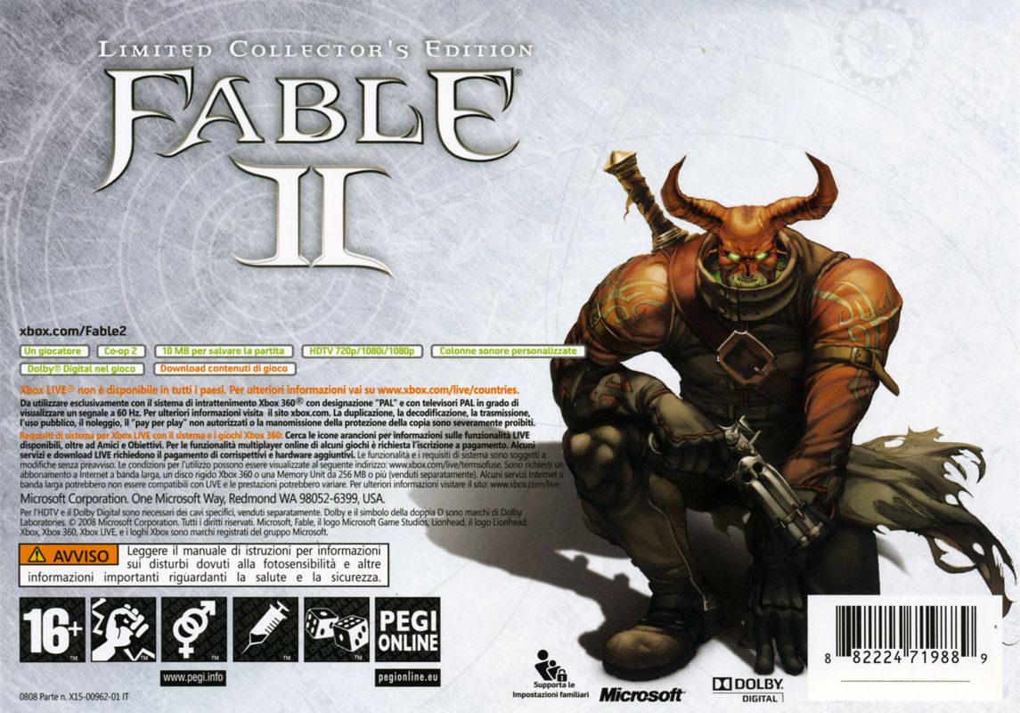 Fable II (Limited Collector's Edition) cover or packaging material ...