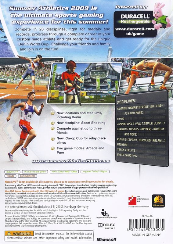 Summer Athletics 2009 cover or packaging material - MobyGames