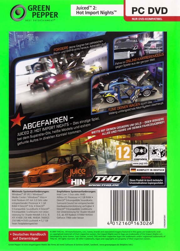 Juiced 2: Hot Import Nights cover or packaging material - MobyGames