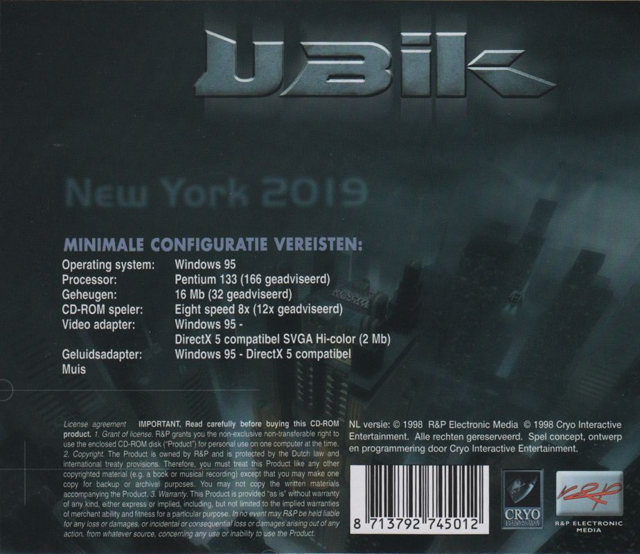 Ubik cover or packaging material - MobyGames