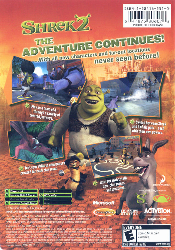 Shrek 2 cover or packaging material - MobyGames
