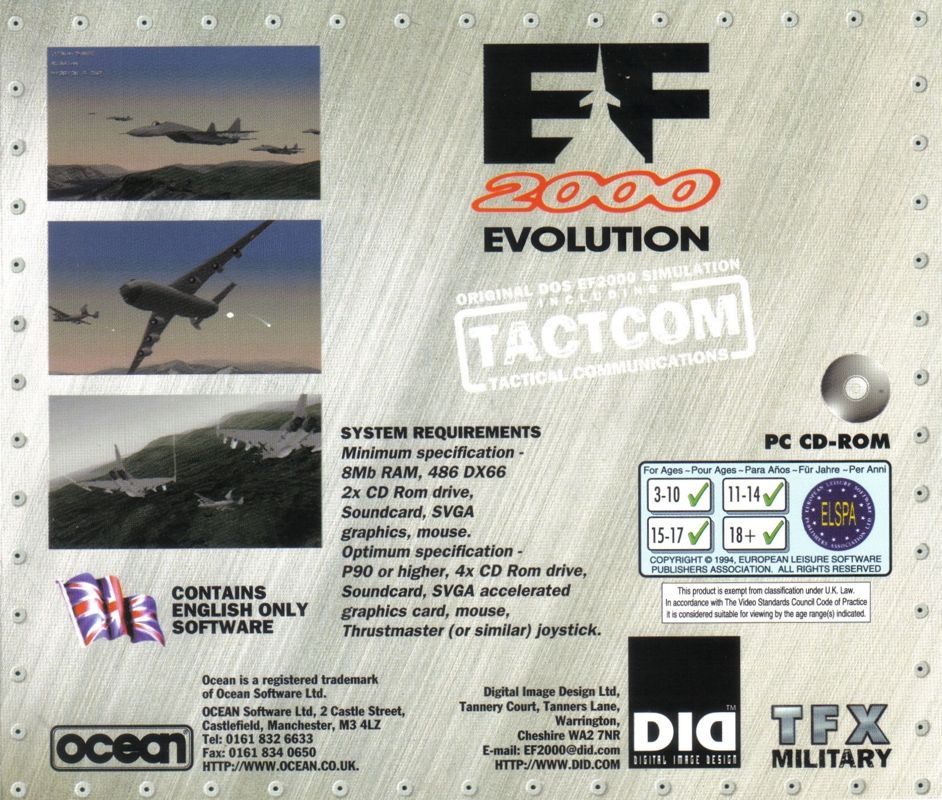 EF 2000: Special Edition cover or packaging material - MobyGames
