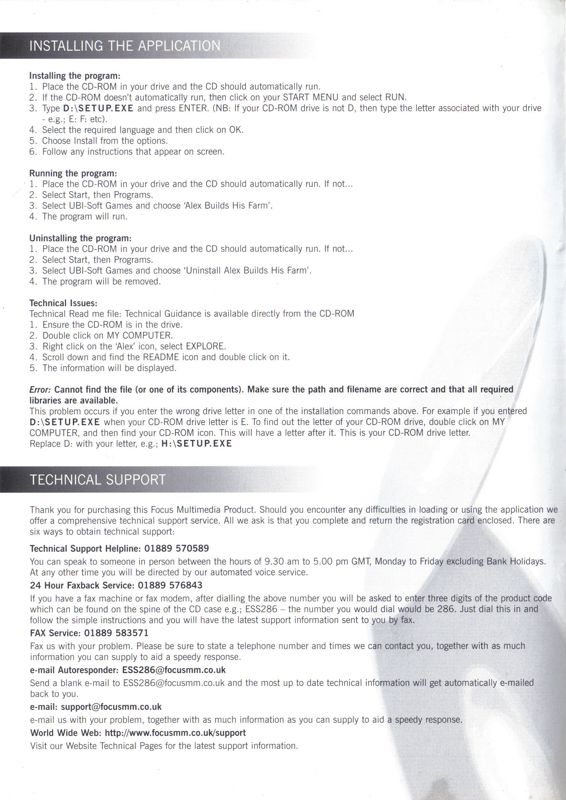 Alex Builds His Farm cover or packaging material - MobyGames