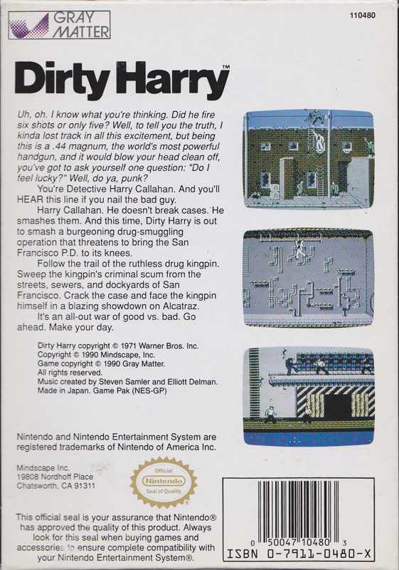 Dirty Harry cover or packaging material - MobyGames