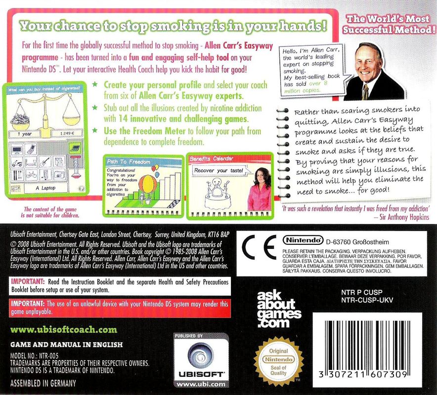 My Stop Smoking Coach: Allen Carr's EasyWay cover or packaging material ...