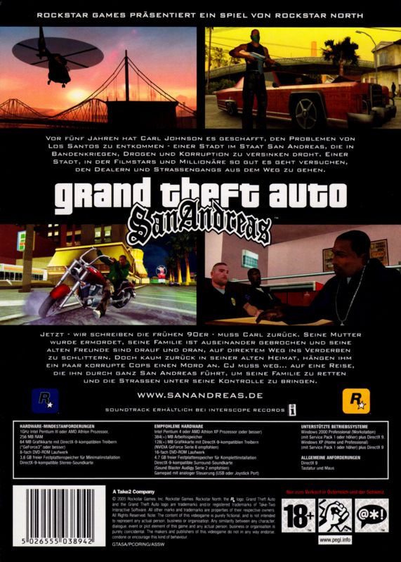 Grand Theft Auto: San Andreas cover or packaging material - MobyGames