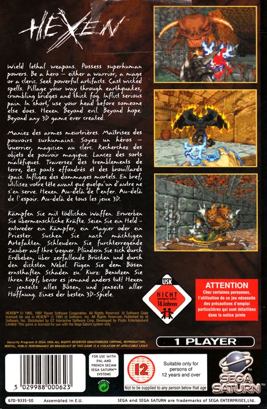 Hexen: Beyond Heretic cover or packaging material - MobyGames