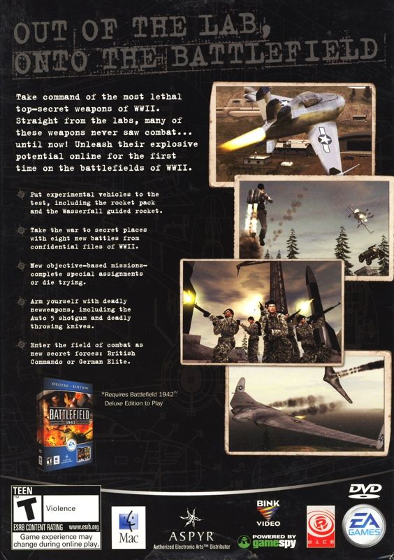 Battlefield 1942: Secret Weapons of WWII cover or packaging material ...