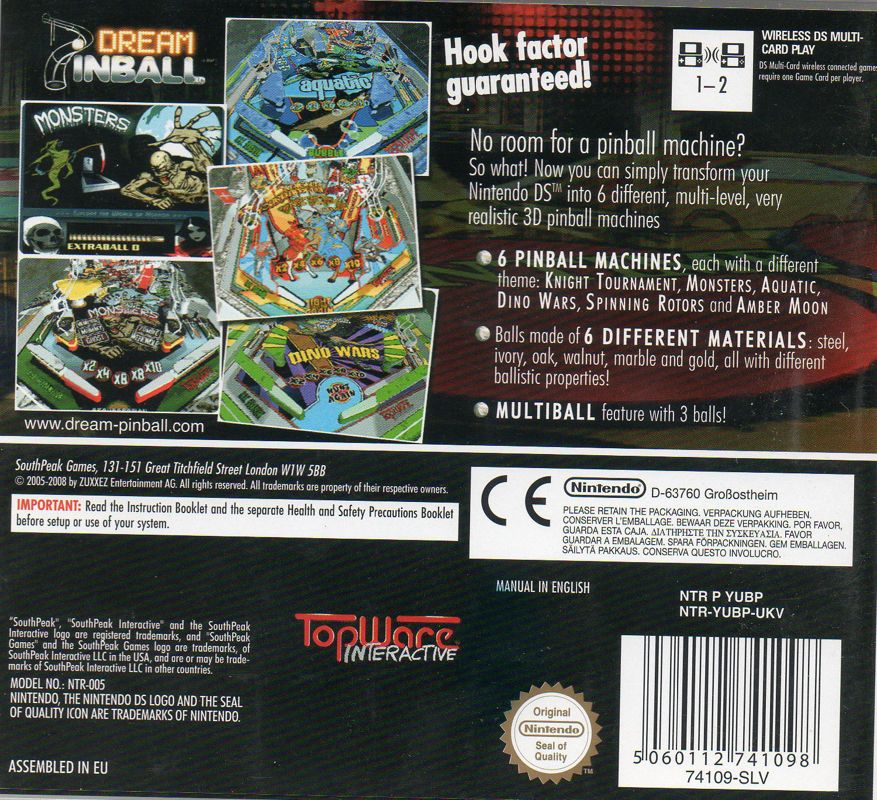 Dream Pinball 3D cover or packaging material - MobyGames