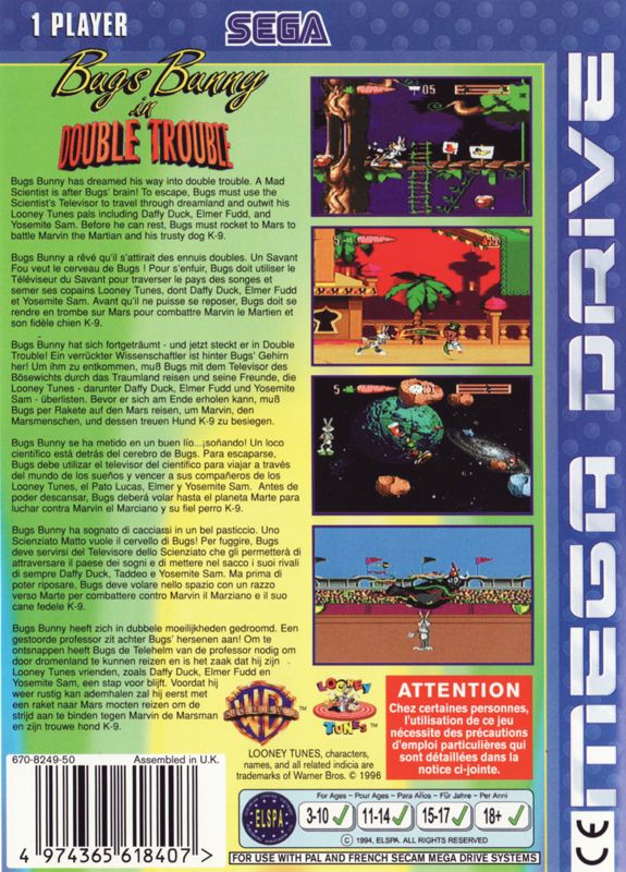 Bugs Bunny in Double Trouble cover or packaging material - MobyGames