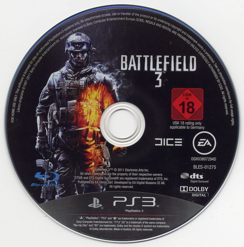 Battlefield 3 cover or packaging material - MobyGames