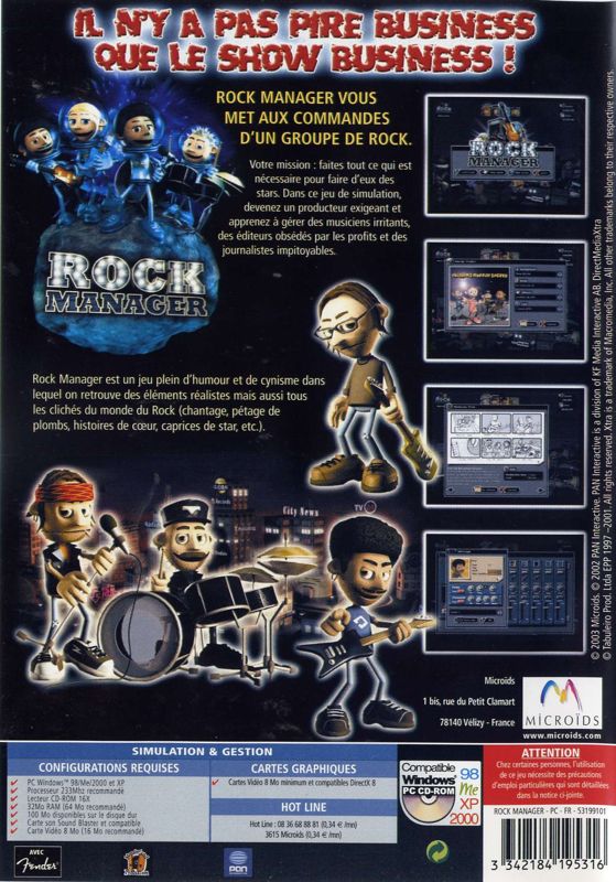 Rock Manager cover or packaging material - MobyGames