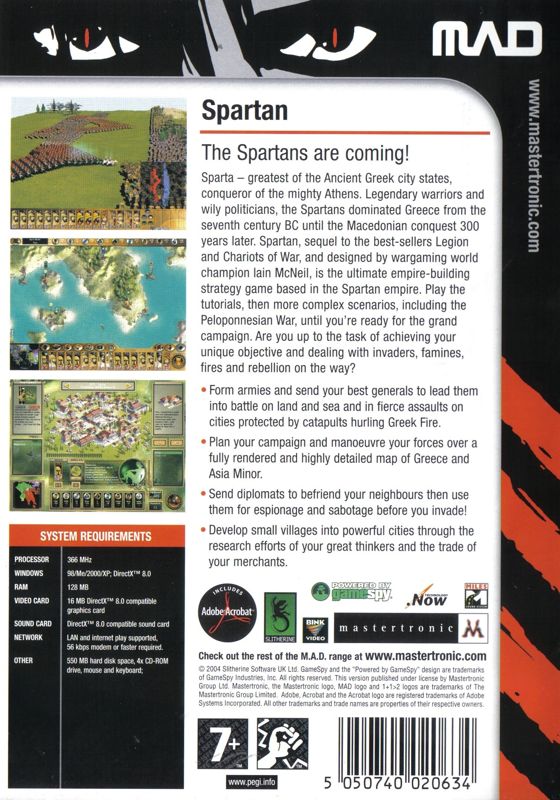 Spartan cover or packaging material - MobyGames