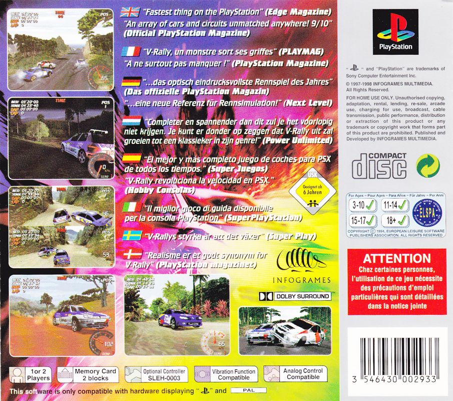 Need for Speed: V-Rally cover or packaging material - MobyGames