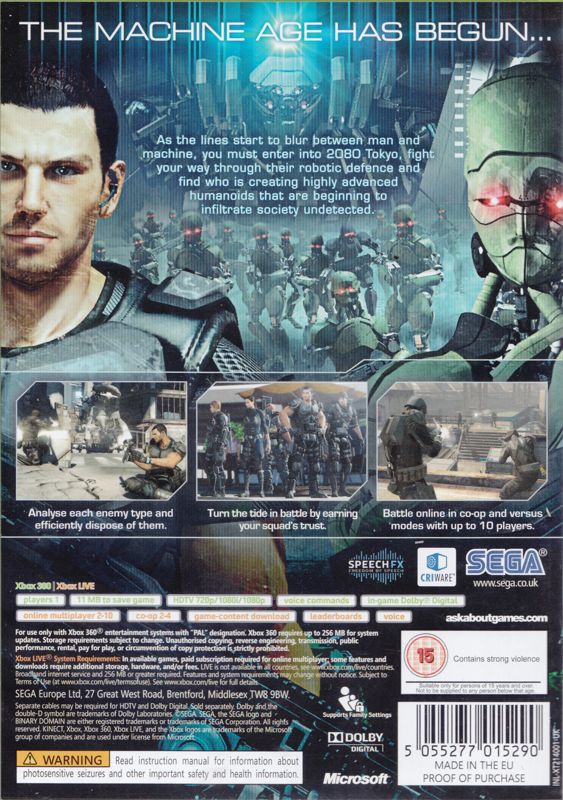 Binary Domain cover or packaging material - MobyGames