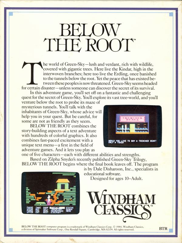 Below the Root cover or packaging material - MobyGames