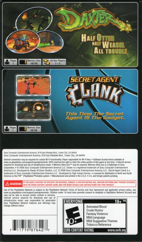 UMD Dual Pack: Secret Agent Clank / Daxter cover or packaging material ...