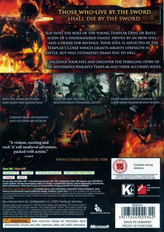 The Cursed Crusade cover or packaging material - MobyGames