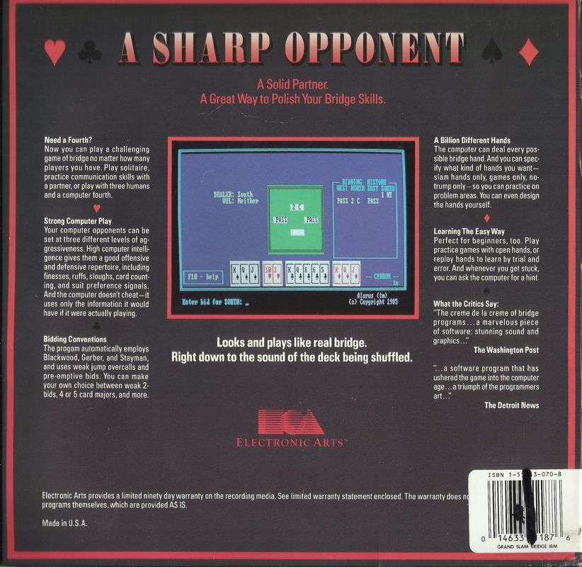 Grand Slam Bridge cover or packaging material - MobyGames