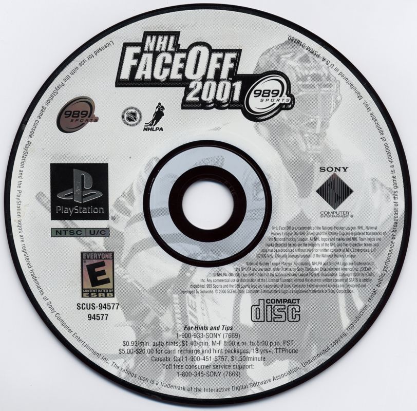 NHL FaceOff 2001 cover or packaging material - MobyGames