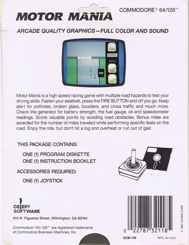 Motor Mania cover or packaging material - MobyGames