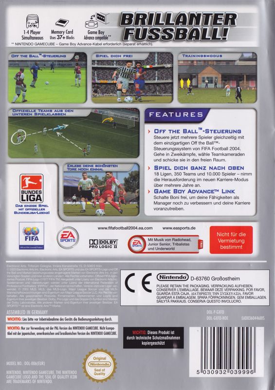 FIFA Soccer 2004 cover or packaging material - MobyGames